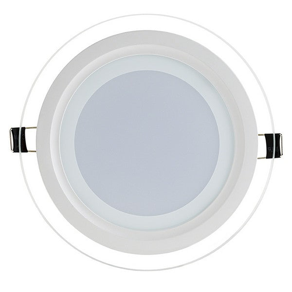 I LumoS LED 18 Watt Round Dimmable Slim Recessed Glass Panel Ceiling L