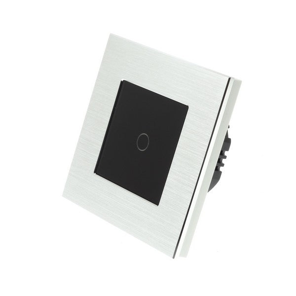 I LumoS Luxury Silver Brushed Aluminium Frame & Black Insert LED On/Of