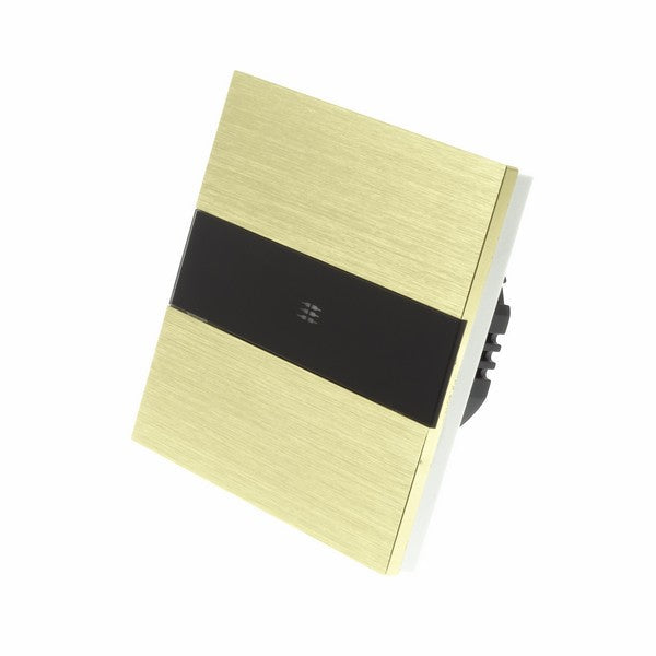 I LumoS Luxury Gold Brushed Aluminium Panel LED On/Off Touch Light Swi