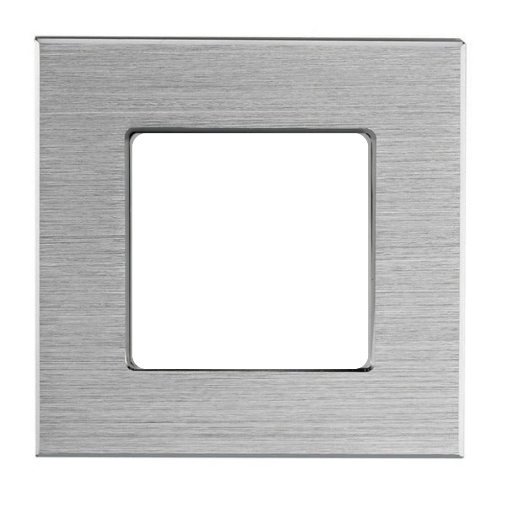 I LumoS 1 Gang Silver Brushed Aluminium Frame